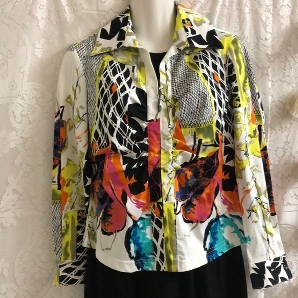 Mishca | Jackets & Coats | Mishca Colorful Watercolor Abstract Jacket ...